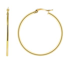Adelia&acute;s Paar Creolen ADELIA&acute;S "Damen Creolen aus poliertem Edelstahl", gold, Ohrringe, Damen, Damen, Edelstahl