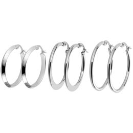Adelia&acute;s Paar Creolen ADELIA&acute;S "Damen Creolen aus poliertem Edelstahl &Oslash; 26 mm", silber, Ohrringe, Damen, Damen, Edelstahl