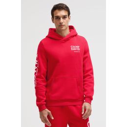 Kapuzensweatshirt CAMP DAVID, Herren, Gr. 4XL, classic rot, Sweatware, Material: 65% Baumwolle, 35% Polyester, bedruckt, regular fit normal, Rundhals, eingesetzt Rippb&uuml;ndchen, Sweatshirts, mit K&auml;ngurutasche