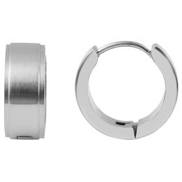 Adelia&acute;s Paar Creolen ADELIA&acute;S "Damen Creolen aus mattem Edelstahl &Oslash; 12 mm", silber, Ohrringe, Damen, Damen, Edelstahl