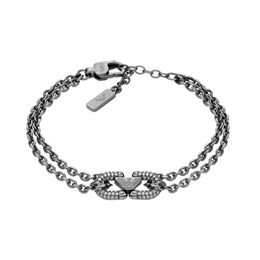 Armband Emporio Armani "Schmuck Geschenk Edelstahl Armschmuck COUPLES", anthrazit, kristallwei&szlig;, kristallwei&szlig;, Armb&auml;nder, Damen, 21cm, Edelstahl, Armband, mit Zirkonia (synth.)