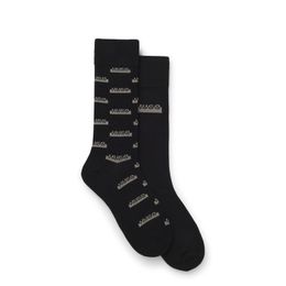 Socken HUGO UNDERWEAR, Damen, Gr. 40-46, schwarz 001, Obermaterial: 78% Baumwolle, 20% Polyacryl, 2% Elasthan, Socken Socken, mit elastischem Bund, Baumwollmischung, Logo-Design