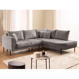 Ecksofa Home Affaire "NELLIA L-Form mit Ottomane rechts oder links bestellbar, Breite 231 cm", braun, B:231cm H:83cm T:198cm, 100% Polyester, Sofas, Ecksofa, enth&auml;lt 5 R&uuml;ckenkissen, angenehmen Sitzkomfort, belastbar bis 480kg