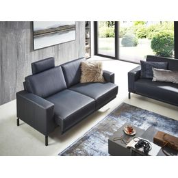 2,5-Sitzer Home Affaire "Apiro", blau, B:178cm H:87cm T:88cm, Sofas, auch mit motorischem Sitzvorzug, in 3 Breiten, Dickleder, Federkern