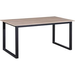 Esstisch OTTO HOME "Barcell", eichefarben, schwarz, eiche, B:160cm H:75cm T:90cm, Tische, Esstisch, schwarzes Metallgestell, Plattenvarianten w&auml;hlbar, sowie Gr&ouml;&szlig;en