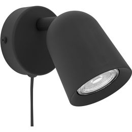 Eglo Deckenspot "CAMALDOLI Spotlampe - Stahl - GU10 - 1X5W - IP20", schwarz, 1, H: 11cm, 1 Stk., Leuchten, Wandleuchte, Wandspot, schwenkbar, Strahler, L8,5 x H11 x AL10,5 cm, Deckenspot