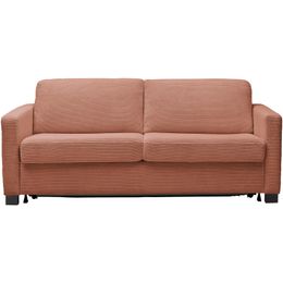 Schlafsofa Home Affaire "Vionelle, 2,5-Sitzer mit Kaltschaummatratze nach Wahl, Breite 186 cm", rusty, B:186cm H:81cm T:98cm, 88% Polyester, 12% Polyacryl, Sofas, Schlafsofa, Dauerschl&auml;fer mit wahlweise Standard- oder Premium-Matratze