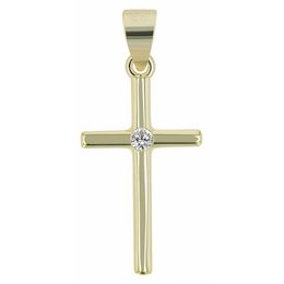 Adelia&acute;s Kettenanh&auml;nger ADELIA&acute;S "moderner Kreuz Anh&auml;nger aus 925 Sterling Silber", gold, Schmuckanh&auml;nger, Damen, Silber 925 (Sterlingsilber), Kettenanh&auml;nger