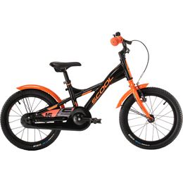 S'COOL Kinderfahrrad S&rsquo;COOL "S'COOL XXlite 16-1S - Black/Orange" Gr. 25, schwarz, orange, Fahrr&auml;der, Kinder, 25cm, 16 Zoll (40,64cm), St&uuml;tzr&auml;der montierbar