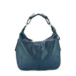 Schultertasche Harpa "Tate", Damen, Gr. B/H/T: 9cm x 32cm x 41cm, dunkelblau, Lederimitat, unifarben, Taschen Schultertasche, durch Rei&szlig;verschluss erweiterbar