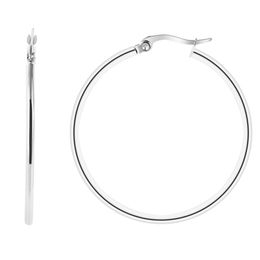 Adelia&acute;s Paar Creolen ADELIA&acute;S "Damen Creolen aus poliertem Edelstahl", silber, Ohrringe, Damen, Damen, Edelstahl