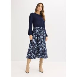 bonprix Jerseykleid aus Viskose-Mix, blau, Viskose
