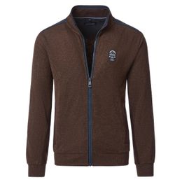 Sweatjacke Casamoda "Casamoda Sweatjacke uni", Herren, Gr. L, braun, 70% Baumwolle, 30% Polyester, Sweatjacken Sweatjacke