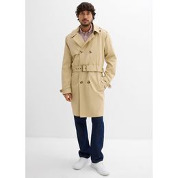 bonprix 2 in 1 Trenchcoat mit abnehmbarer Kapuze wasserabweisend, beige, mit Baumwolle