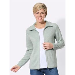 Strickjacke Classic Basics, Damen, Gr. 38, gr&uuml;n (kalkmint, hellgrau, meliert), 100% Polyacryl, meliert, Strickjacken Strickjacke