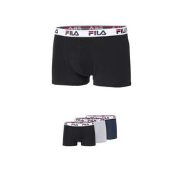 Boxer Fila "JUNIOR BOY BOXER SHORTS", Jungen, Gr. 158/164, schwarz, navy, grau, Single Jersey, Obermaterial: 95% Baumwolle, 5% Elasthan, k&ouml;rpernah, Unterhosen, f&uuml;r KIDS