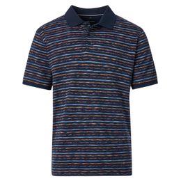 Poloshirt Casamoda "Casamoda Polo-Shirt gestreift", Herren, Gr. XXL, blau (dunkelblau), 80% Baumwolle, 20% Polyester, Shirts
