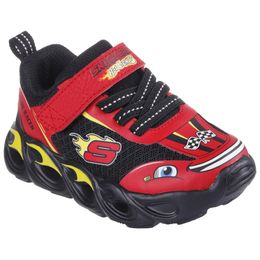 Sneaker Skechers "Hot Lights: Thermo Flash - Wheel Buddies", M&auml;dchen, Gr. 22, schwarz (schwarz, rot), Lederimitat, Schuhe Sneaker, Blinkschuh, Klettschuh im Hot Lights Design mit Automotiv