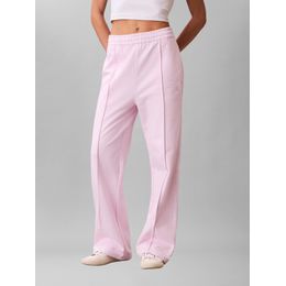 Sweathose Calvin Klein Jeans, Damen, Gr. XL (44), N-Gr, pearly pink, Sweatware, Obermaterial: 86% Baumwolle, 14% Polyester, unifarben, gerade lang, Hosen Sweathose, elastischer Bund, gerade Passform, Bundfalte