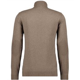 Rundhalspullover Ragman, Herren, Gr. 60, braun (camel), 95% Baumwolle 5% Cashmere, hoch geschlossener Ausschnitt, Pullover Rundhalspullover