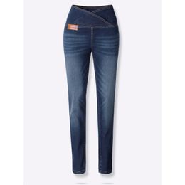 Bequeme Jeans Casual Looks, Damen, Gr. 48, Normalgr&ouml;&szlig;en, blau (dunkelblau), 81% Baumwolle, 17% Polyester, 2% Elasthan, unifarben, lang, Jeans