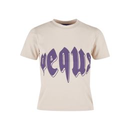 T-Shirt PEQUS "PEQUS PEQUS Fitted Outlined Mythic Logo T-shirt", Damen, Gr. S, mushroom, 100% Baumwolle, bedruckt, normal, Rundhals, Shirts T-Shirt