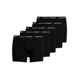 Jack & Jones PlusSize Boxershorts "JACHUEY mit leichtem Komfort im 5er-Pack", Herren, Gr. 4XL, 5 Stk., schwarz, Obermaterial: 95% Baumwolle, 5% Elasthan, JACK & JONES PLUSSIZE, Unterhosen, unifarben, casual, regular fit, Baumwollmischung