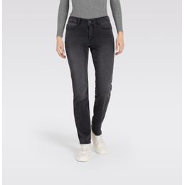 Slim-fit-Jeans MAC "DREAM", Damen, Gr. 42, L&auml;nge 32, schwarz (anthracit fancy wash), Denim/Jeans, Obermaterial: 88% Baumwolle, 9% Polyester, 3% Elasthan, slim fit lang, Jeans Slim-fit-Jeans, sehr elastisches Material