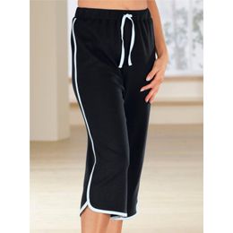 Caprihose, Damen, Gr. 48, Normalgr&ouml;&szlig;en, schwarz, 100% Baumwolle, unifarben, knielang, Hosen Caprihose