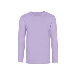 Longsleeve TRIGEMA "TRIGEMA Langarmshirt", Damen, Gr. XL, lila (flieder), 95% Baumwolle, 5% Elastan, Basic, Shirts