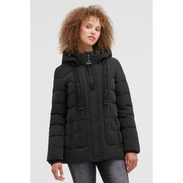 Winterjacke SOCCX, Damen, Gr. XL, schwarz, Web, Material: 92% Polyester, 8% Polyamid, Futter: 100% Polyester, F&uuml;llung: 100% Polyester, unifarben, regular fit normal, eingesetzt Rippb&uuml;ndchen, Jacken Winterjacke, mit Rei&szlig;verschluss an den Einschubtaschen