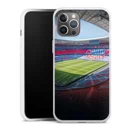 DeinDesign iPhone 12 Pro Max Handy Silikon H&uuml;lle Case wei&szlig; Handyh&uuml;lle Fcb Stadium Fc Bayern M&uuml;nchen Silikon Case