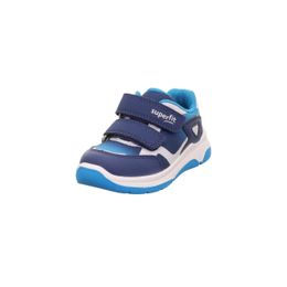 Sneaker Superfit "COOPER WMS: mittel", M&auml;dchen, Gr. 24, dunkelblau, t&uuml;rkis, Lederimitat, Textil, Schuhe Sneaker, Klettschuh, mit herausnehmbarer Einlage, Gr&ouml;&szlig;enschablone zum Download