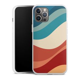 DeinDesign iPhone 12 Pro Max Handy Silikon H&uuml;lle Case wei&szlig; Handyh&uuml;lle Colour Wave Ombre Silikon Case