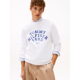 Sweatshirt Tommy Hilfiger "HILFIGER ARCH", Herren, Gr. XL, wei&szlig;, Sweatware, Obermaterial: 64% Baumwolle, 36% Polyester, regular fit, Rundhals, Rippb&uuml;ndchen, Sweatshirts Sweatshirt, normale Passform, kontrastfarbener Print, Rundhals