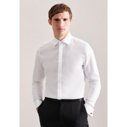 Smokinghemd Seidensticker "Slim", Herren, Gr. M (40), normale &Auml;rmell&auml;ngen, wei&szlig;, 100% Baumwolle, unifarben, slim fit, Umschlagmanschette, Hemden, Slim 1/1 Kentkragen Uni