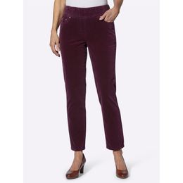 Schlupfhose Inspirationen, Damen, Gr. 54, Normalgr&ouml;&szlig;en, rot (burgund), 98% Baumwolle, 2% Elasthan, unifarben, Hosen Schlupfhose