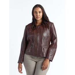 Bikerjacke JCC "731-II", Damen, Gr. 46, rot (oxblood), Obermaterial: 100% Leder Schaf; Futter: 100% Baumwolle; &Auml;rmelfutter: 100% Polyester, Jacken