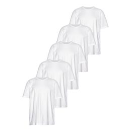 MAN'S WORLD Rundhalsshirt MAN'S WORLD, Herren, Gr. 3XL (64/66), wei&szlig;, Single Jersey, Obermaterial: 100% Baumwolle, unifarben, Basic, regular fit, Rundhals, Shirts Rundhalsshirt, Kurzarm, Regular Fit, unifarben, Rundhals, aus Baumwolle, Topseller
