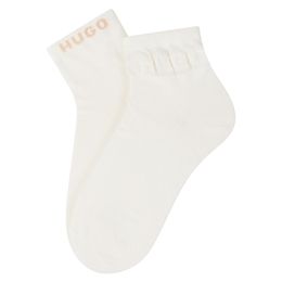 Kurzsocken HUGO UNDERWEAR "MESH LOGO", Damen, Gr. 39-42, open wei&szlig; 119, Baumwollmischung, elastisch, Socken, Eins&auml;tze aus halbtransparenten Netzgewebe