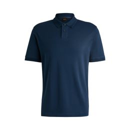 Poloshirt BOSS Orange "Pe Interlock", Herren, Gr. S, open blau464, Jersey, Obermaterial: 100% Baumwolle, regular fit, hoch geschlossener Ausschnitt, eingesetzt Strickb&uuml;ndchen, Shirts, aus Baumwoll-Piqu&eacute; mit Logo-Print Regular