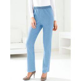 Dehnbund-Jeans Classic Basics, Damen, Gr. 21, Kurzgr&ouml;&szlig;en, blau (blau, bleached), 81% Baumwolle, 17% Polyester, 2% Elasthan, unifarben, lang, Jeans