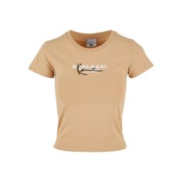 T-Shirt Karl Kani "Karl Kani Damen", Damen, Gr. XXL, sand, 95% Baumwolle, 5% Elasthan, bedruckt, slim fit, Rundhals, Shirts T-Shirt