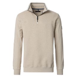 Sweatshirt Casamoda "Casamoda Sweatshirt uni", Herren, Gr. 4XL, beige, 62% Baumwolle, 35% Polyester, 3% Elasthan, Sweatshirts Sweatshirt