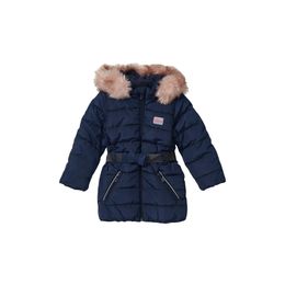 Steppjacke s.Oliver JUNIOR, Jungen, Gr. 122, navy, Web, Obermaterial: 100% Polyester. Futter: 100% Polyester, unifarben, regular fit ca. Mitte Oberschenkel, Rundhals, Jacken Steppjacke, mit Glitzerg&uuml;rtel und abnehmbarer Kapuze