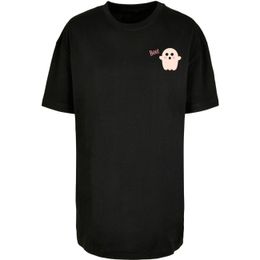 T-Shirt Merchcode "Merchcode Ladies Halloween - Boo Ghost Tee", Damen, Gr. L, schwarz, 100% Baumwolle, bedruckt, oversize, Rundhals, Shirts T-Shirt