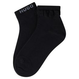 Kurzsocken HUGO UNDERWEAR "MESH LOGO", Damen, Gr. 35-38, schwarz 001, Baumwollmischung, elastisch, Socken, Eins&auml;tze aus halbtransparenten Netzgewebe