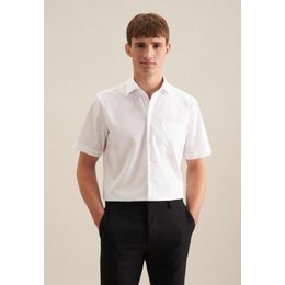 Businesshemd Seidensticker "Schwarze Rose", Herren, Gr. 3XL (48), normale &Auml;rmell&auml;ngen, wei&szlig;, 100% Baumwolle, unifarben, comfort fit, gerader Abschluss, Hemden, Comfort 1/2 Kentkragen Uni