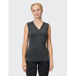 T-Shirt Venice Beach "T-SHIRT ELEAMEE", Damen, Gr. XXL (46), anthrazit, Obermaterial: 84% Polyester, 16% Elasthan, tailliert, V-Ausschnitt, Shirts T-Shirt