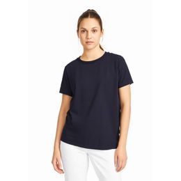 V&eacute;ro Moda Kurzarmshirt VERO MODA "VMPAULA S/S T-SHIRT NOOS", Damen, Gr. S, blau (night sky), Jersey, Obermaterial: 100% Baumwolle, unifarben, regular fit normal, Rundhals, Aufschlag, Shirts, Baumwolle, regular fit